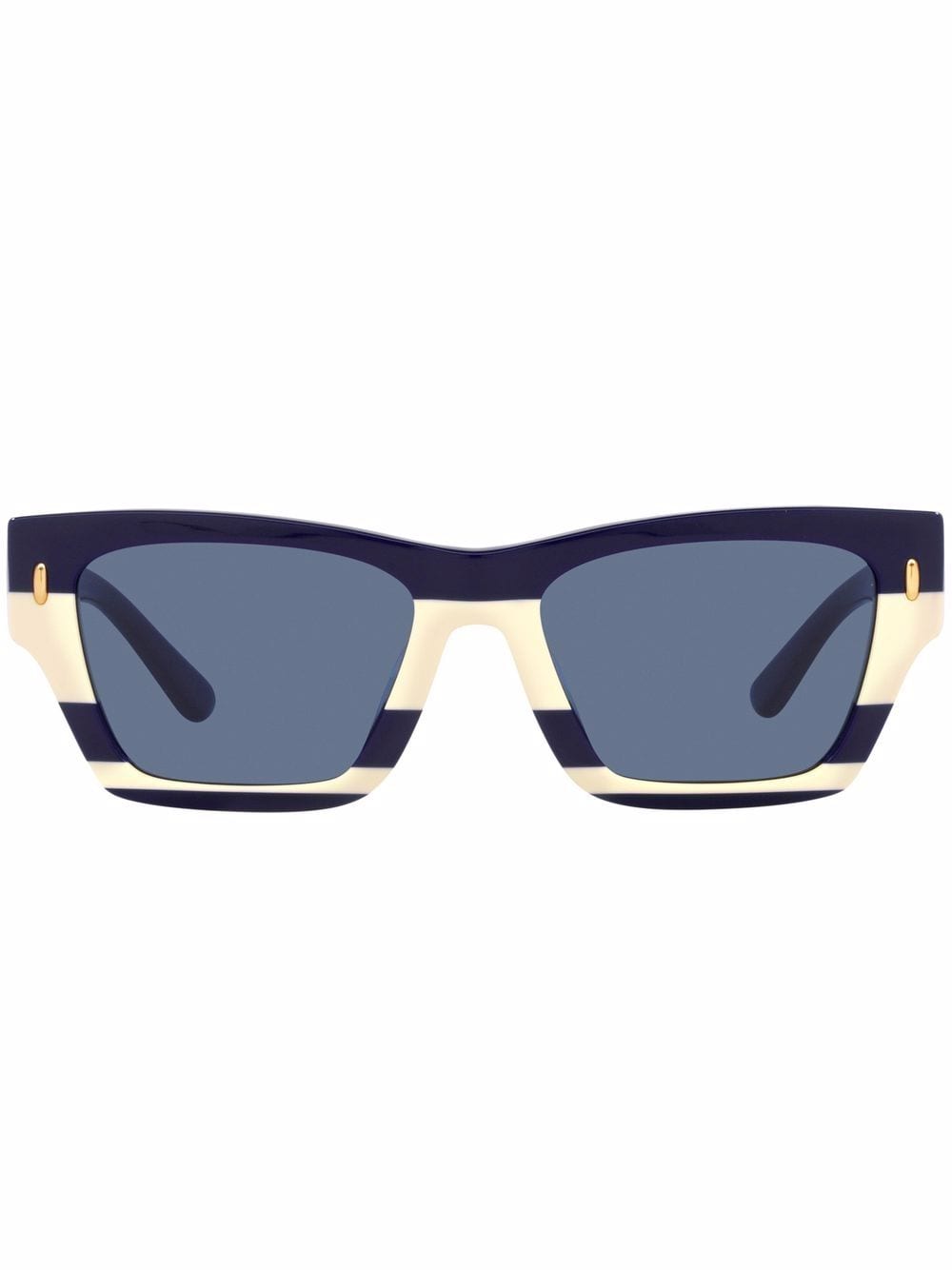 Tory Burch Navy and Cream Striped Sunglasses with Blue Lenses Tory Burch TY7022 Sunglasses | FREE Shipping - Go-Optic.com  main image 3