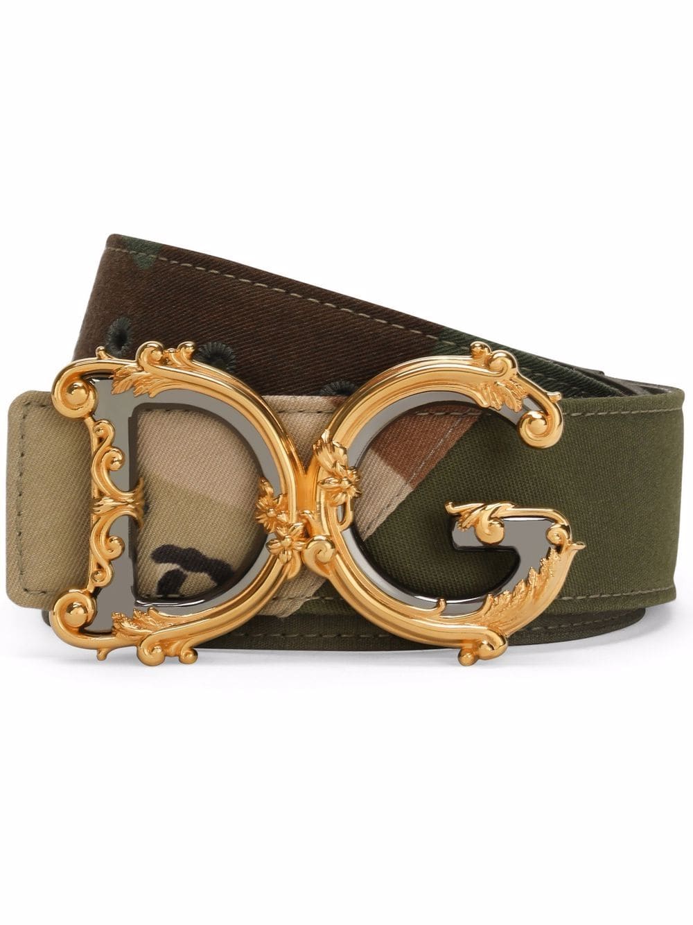 Dolce & Gabbana Green Belt with Gold DG Buckle Dolce & Gabbana Green Iguana Leather DG Crystal Gold Buckle Belt main image 2