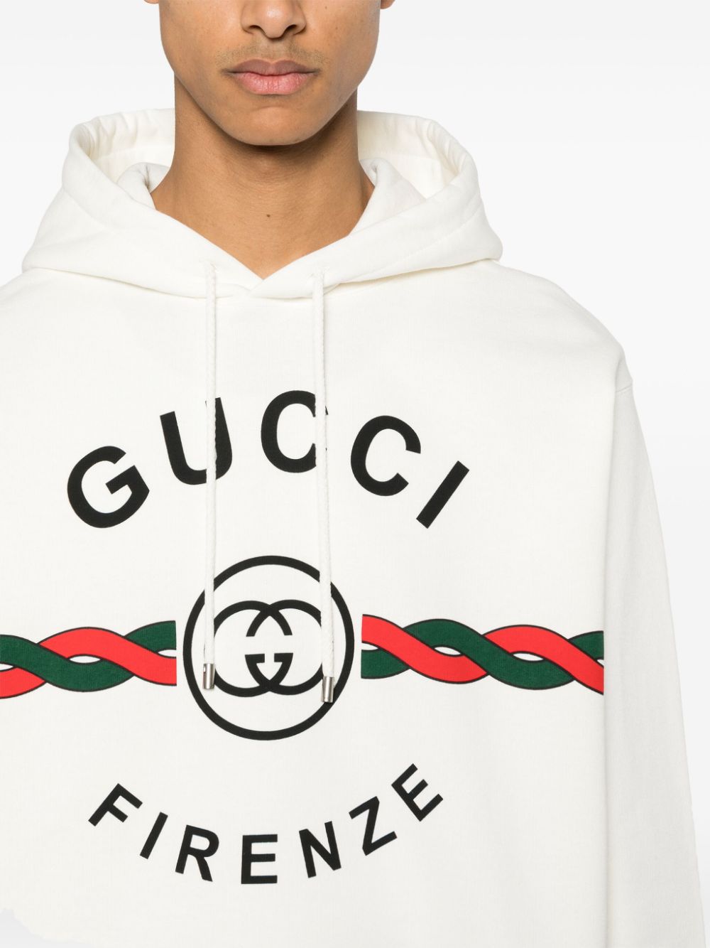 Gucci Firenze 1921 Cotton Hoodie - White | Editorialist