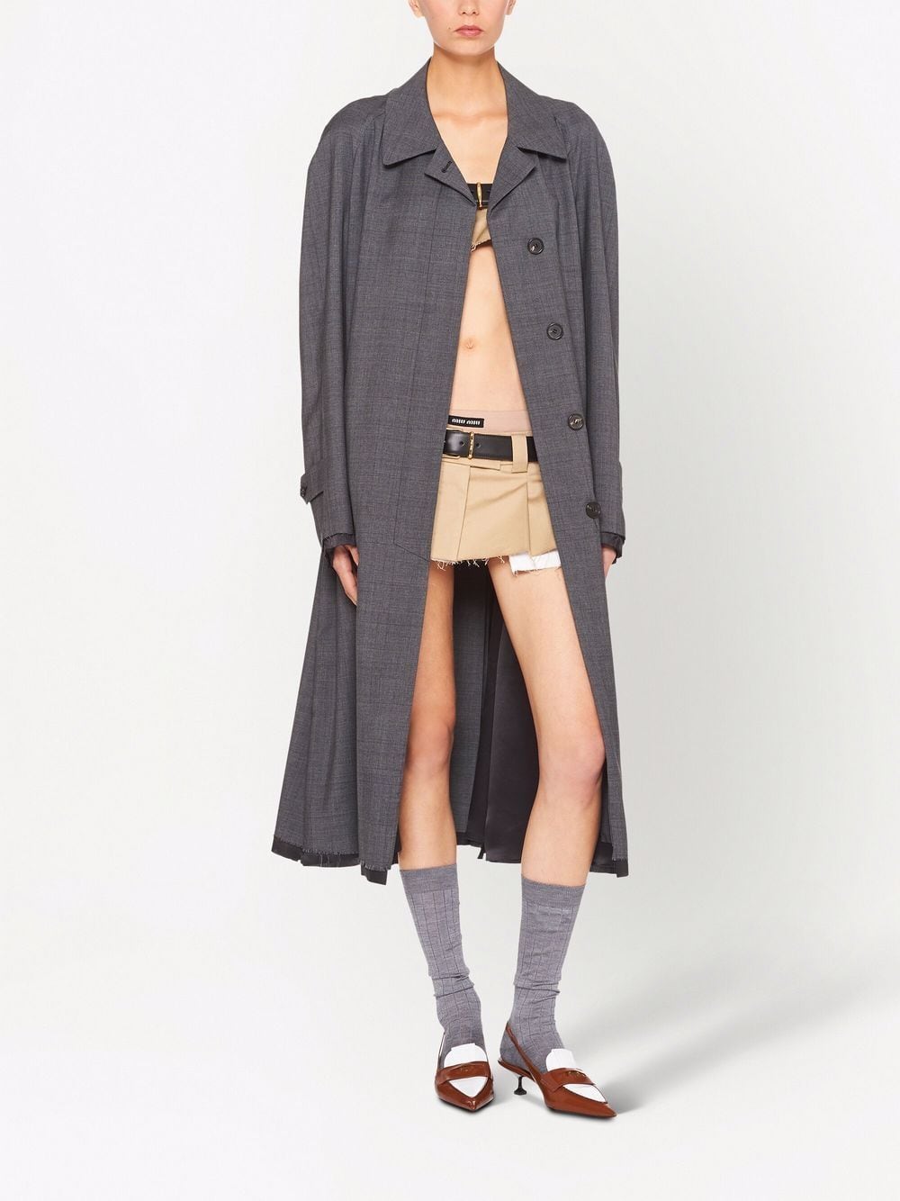 MIU MIU Miu Miu Prince of Wales Check Wool Coat