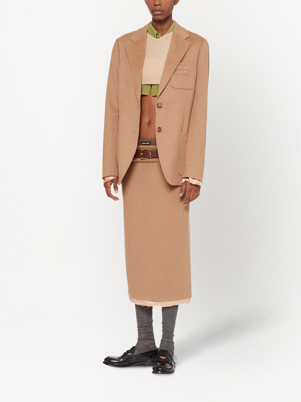 MIU MIU Miu Miu Camel Hair Pencil Skirt