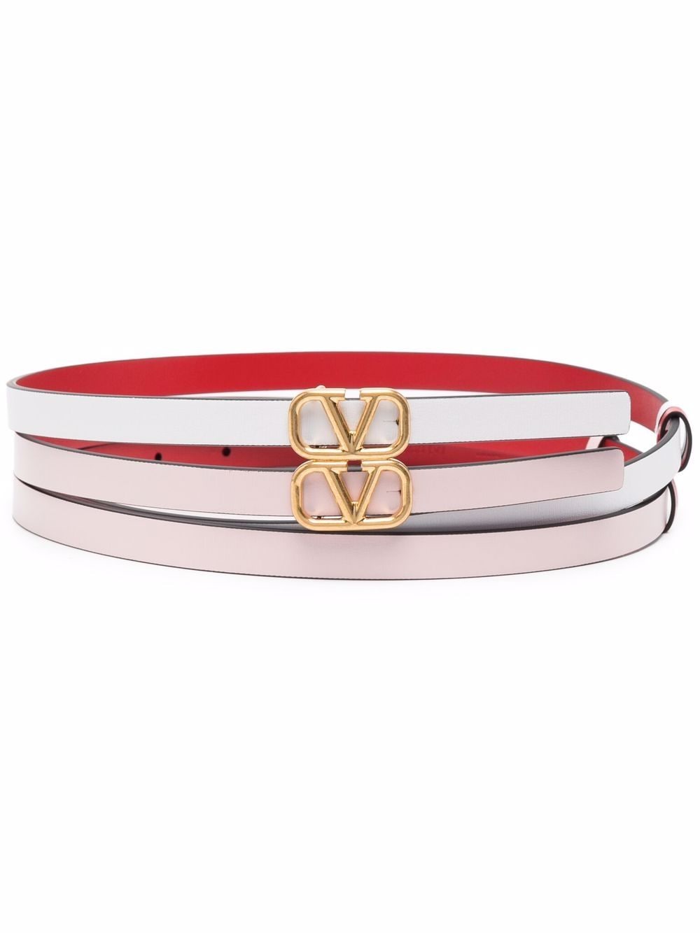 Valentino Garavani Vlogo Signature Double-Strap Belt - Pink  display picture 3