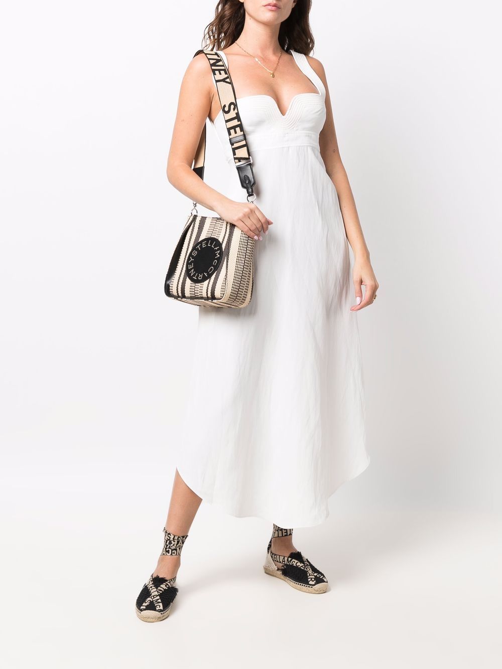 stella mccartney sweetheart neck midi dress Stella McCartney Compact Knit Midi Dress