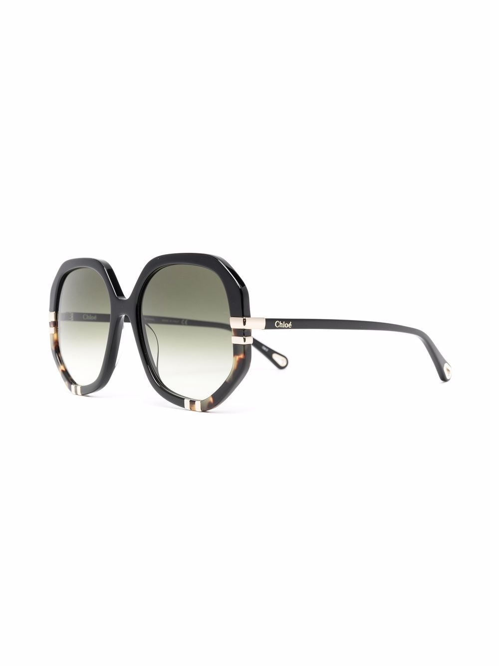 Chloe Black Oversized Round Sunglasses with Beige Case Chloe sunglass cases - Gem main image 3