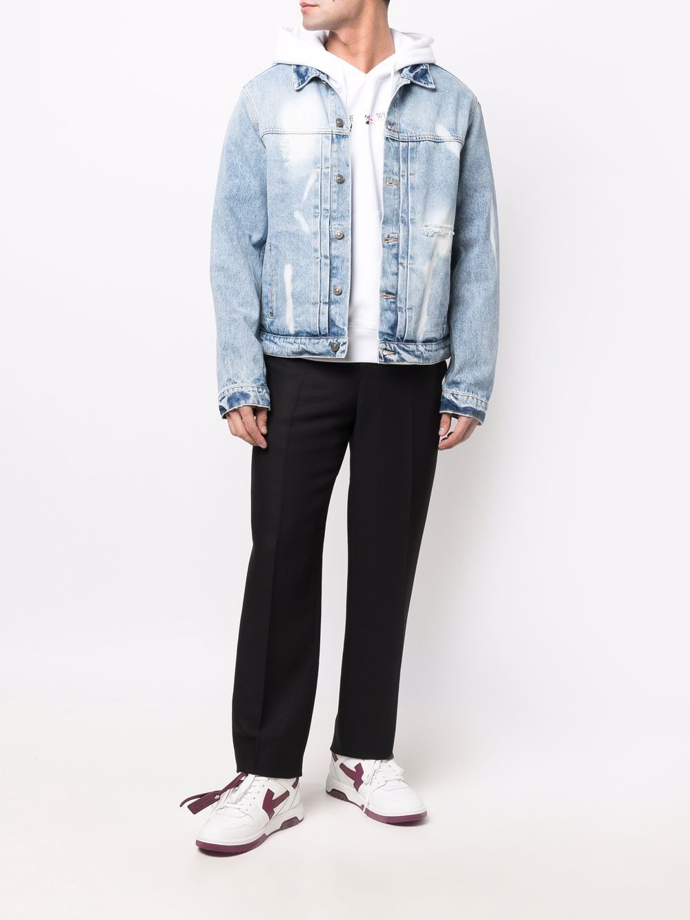 424 424 Bleached Denim Trucker Jacket
