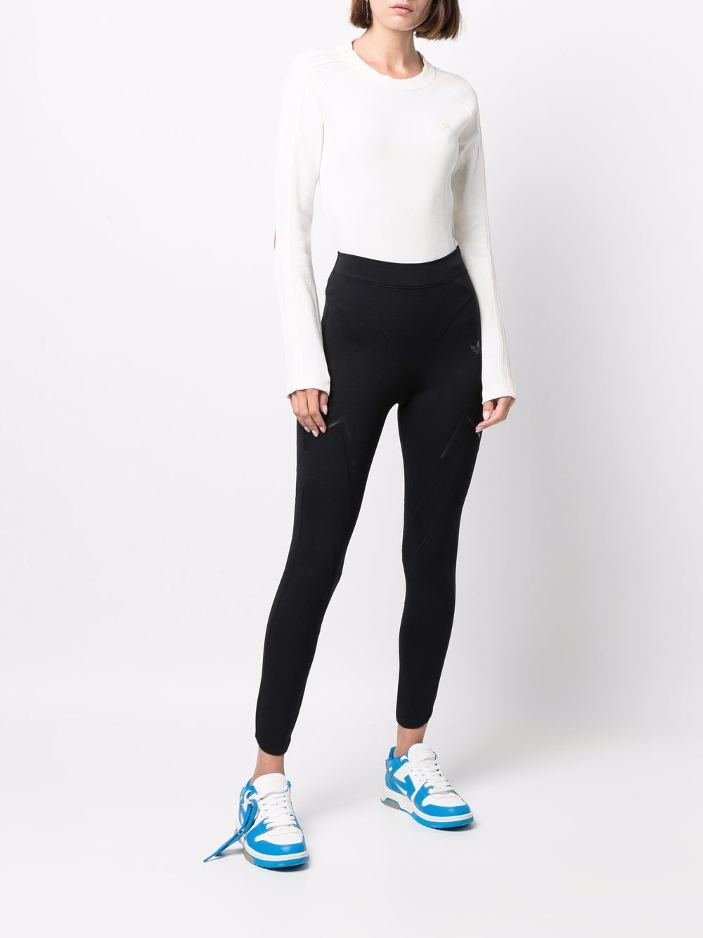 ADIDAS logo-print side-zip leggings
