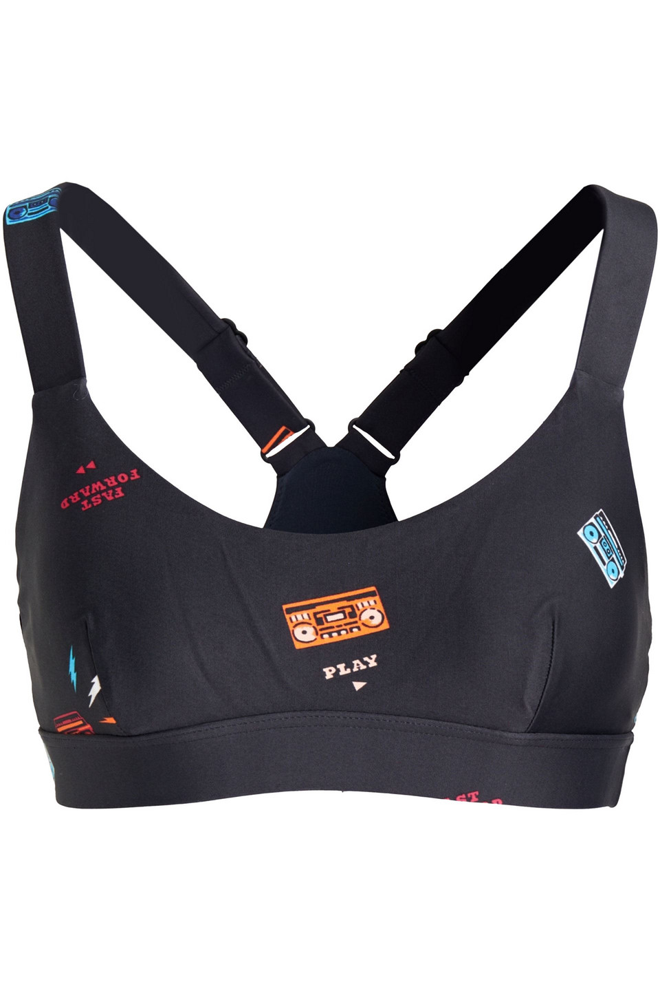 Buy The Upside Boombox Dance Printed Stretch Sports Bra Us 12 - Black ...