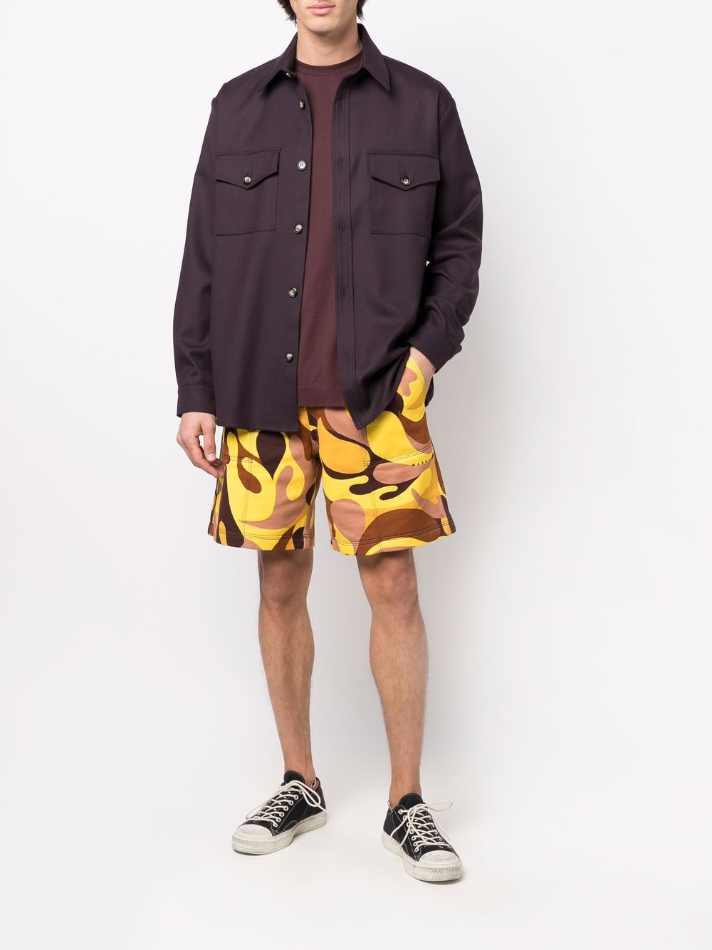 MARNI Marni Abstract-Print Track Shorts