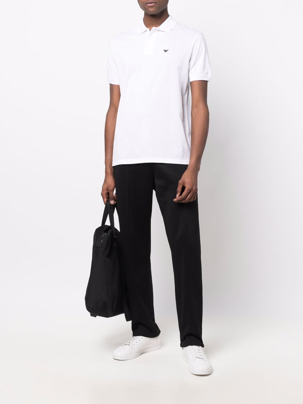 EMPORIO ARMANI logo-embroidered polo shirt