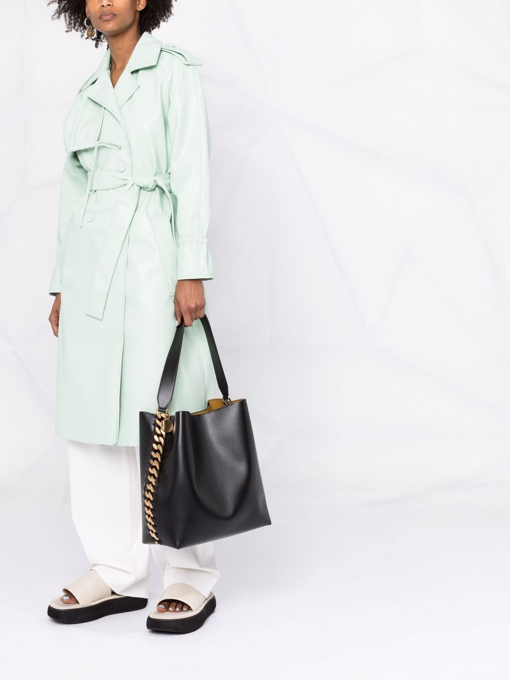 STELLA MCCARTNEY Stella McCartney Frayme Tote Bag with Oversized Chain Detail
