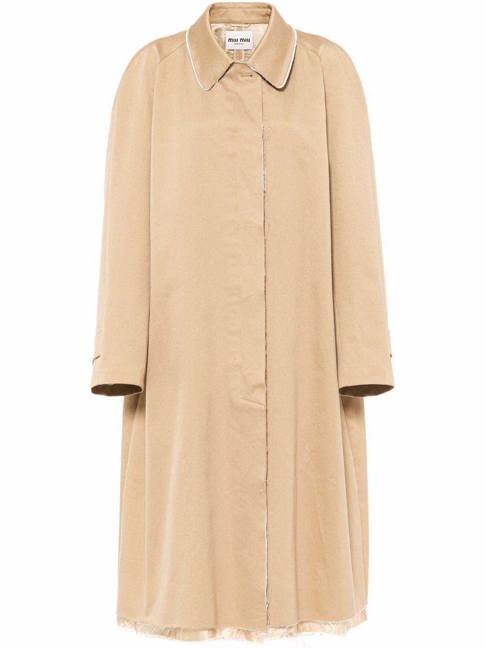 Miu Miu Single-breasted Chino Coat - Neutrals | Editorialist