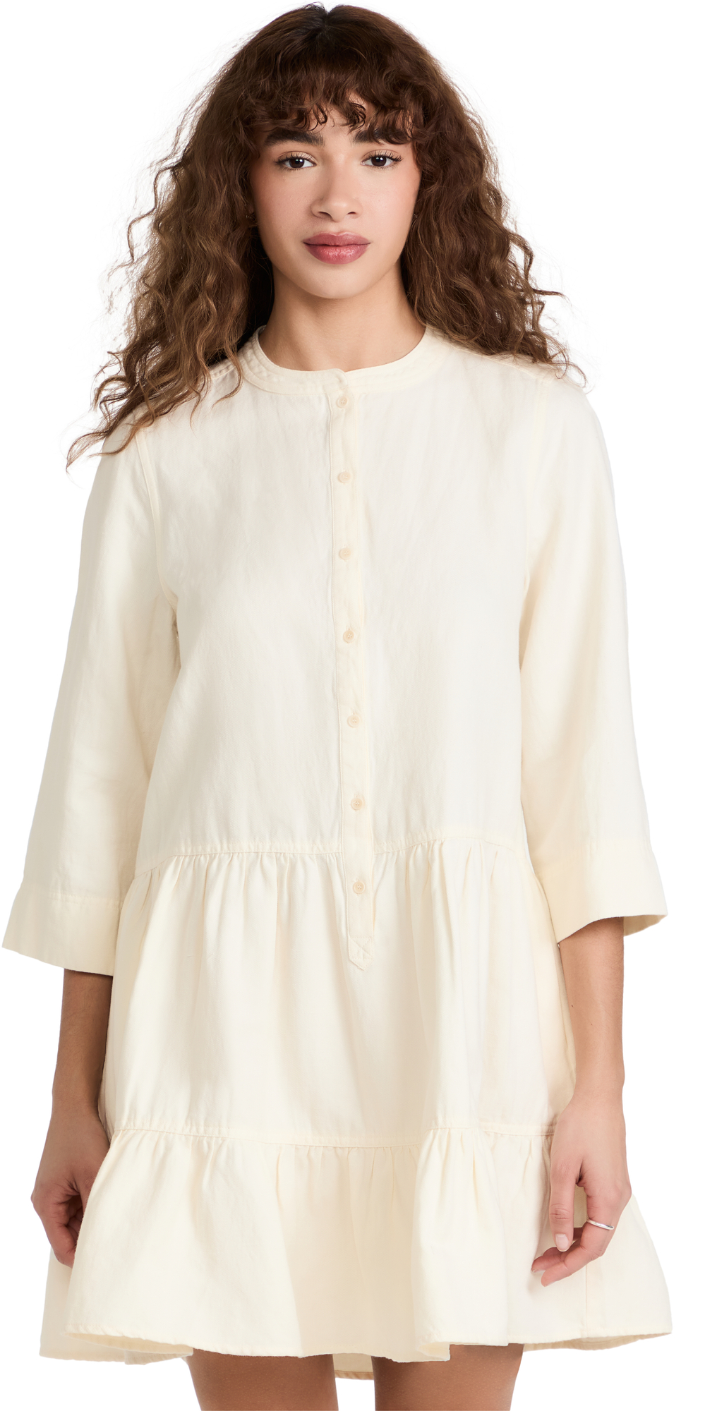 apiece apart maurino drop waist mini dress APiece Apart XS Maurino Drop Waist Mini Dress Cream Oversized Cotton Linen Twill