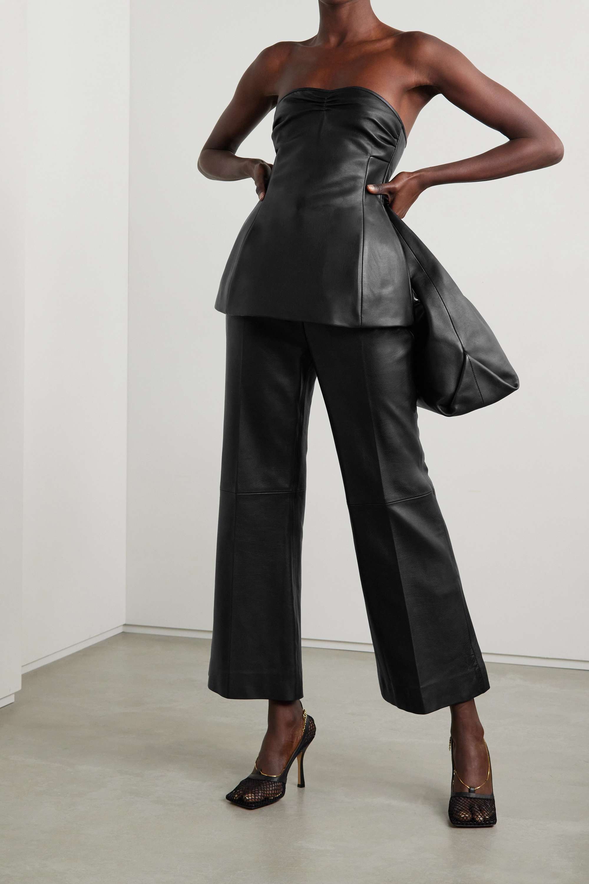 KHAITE KHAITE Blanche Strapless Leather Top