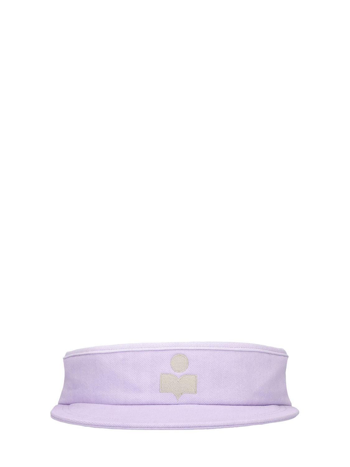 Isabel Marant Tyry Embroidered Logo Cotton Visor In Lilac  display picture 1