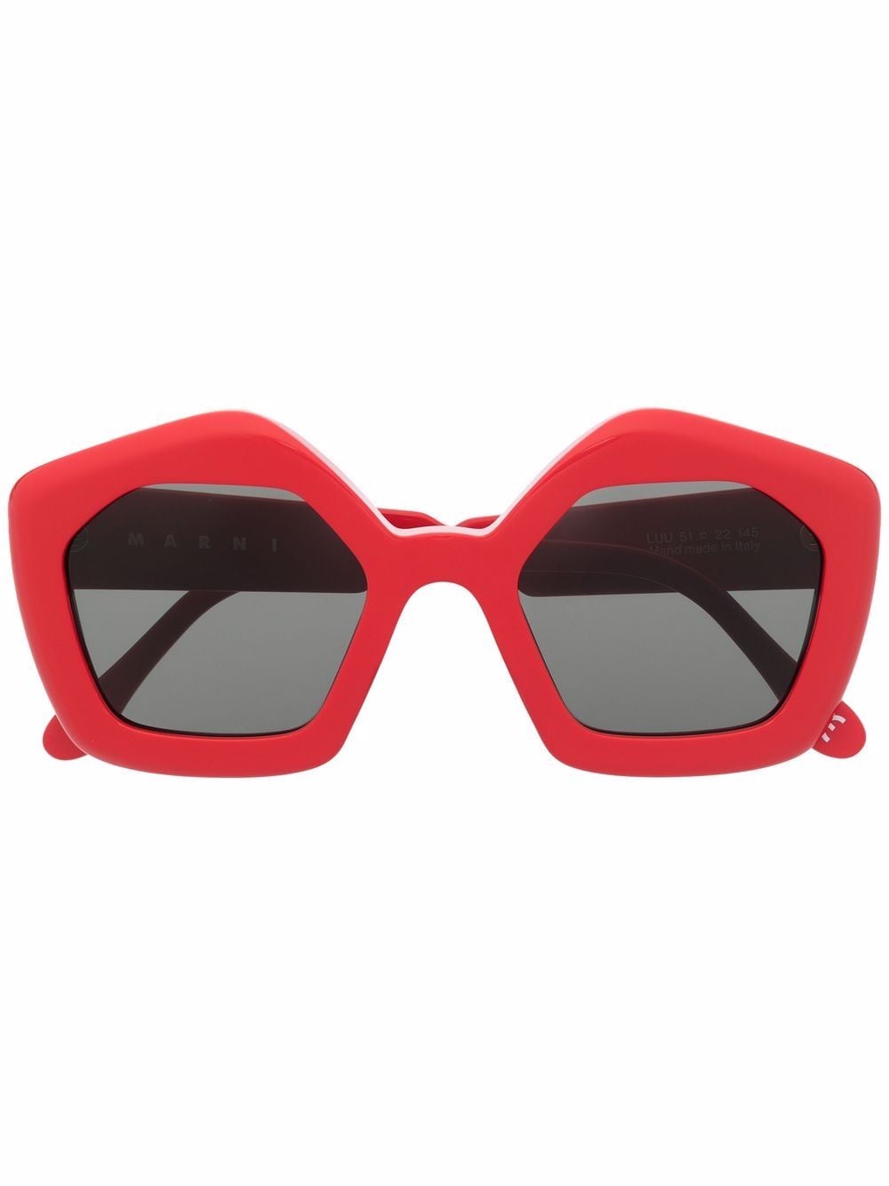 Marni Geometric-Frame Sunglasses - Red | Editorialist display picture 3