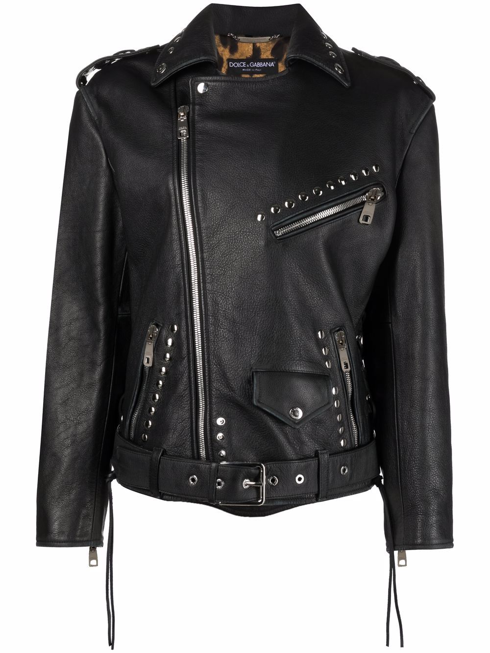 DOLCE & GABBANA Dolce & Gabbana Studded Biker Jacket