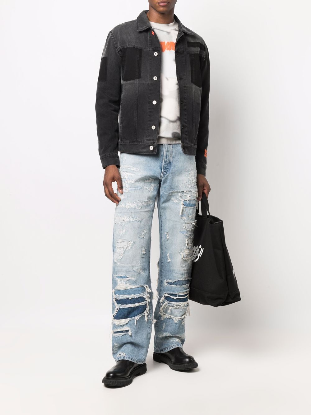 HERON PRESTON Heron Preston Distressed Jeans