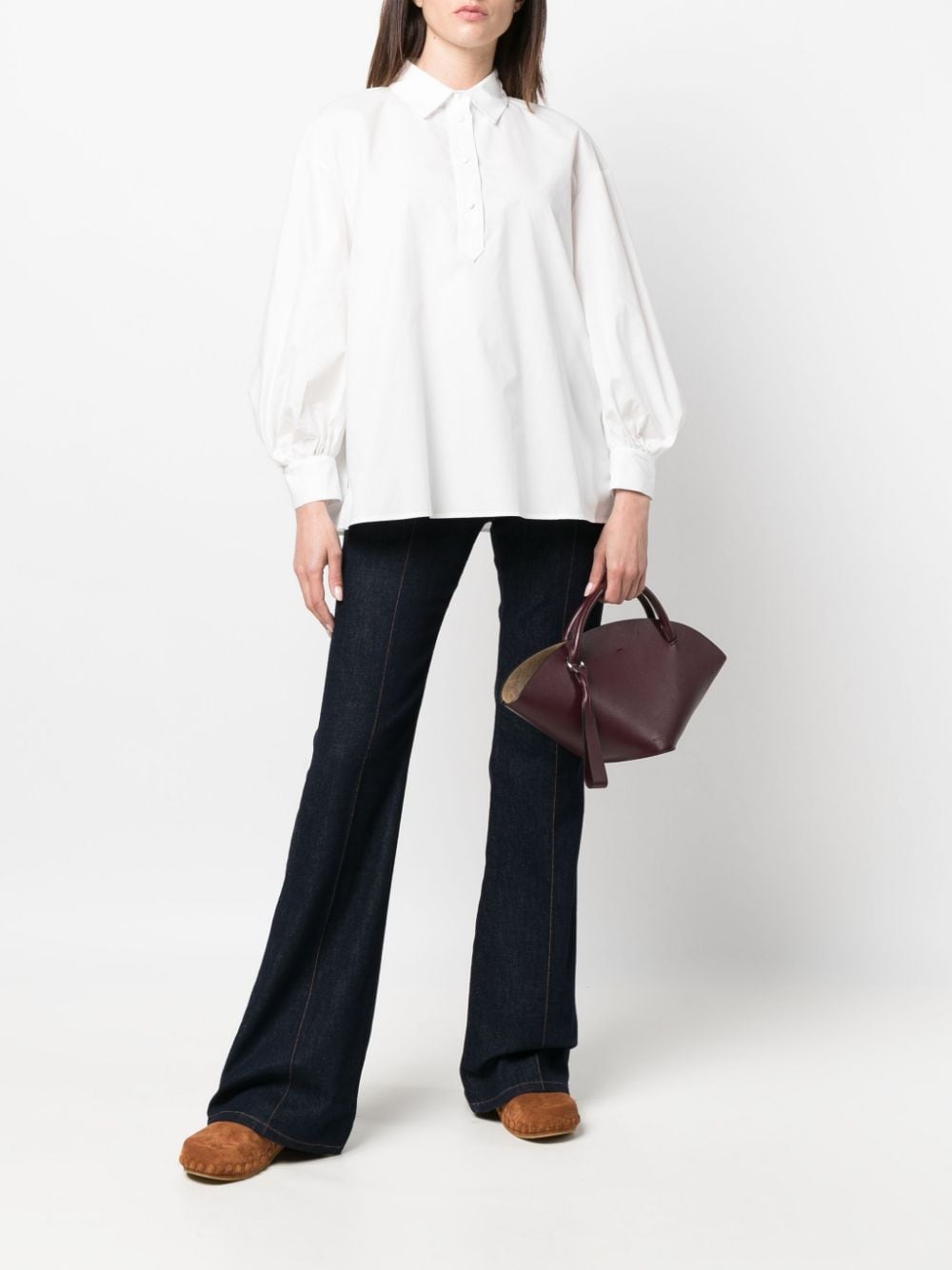 LA DOUBLEJ La DoubleJ Poet-Sleeve Poplin Blouse