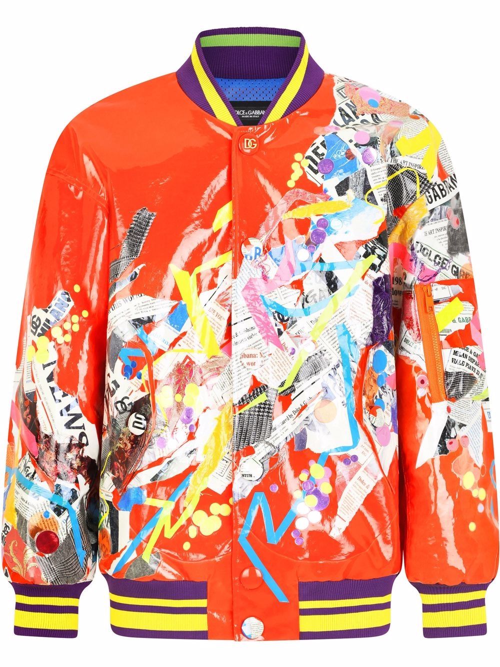 DOLCE & GABBANA Dolce & Gabbana Newspaper Print Bomber Jacket