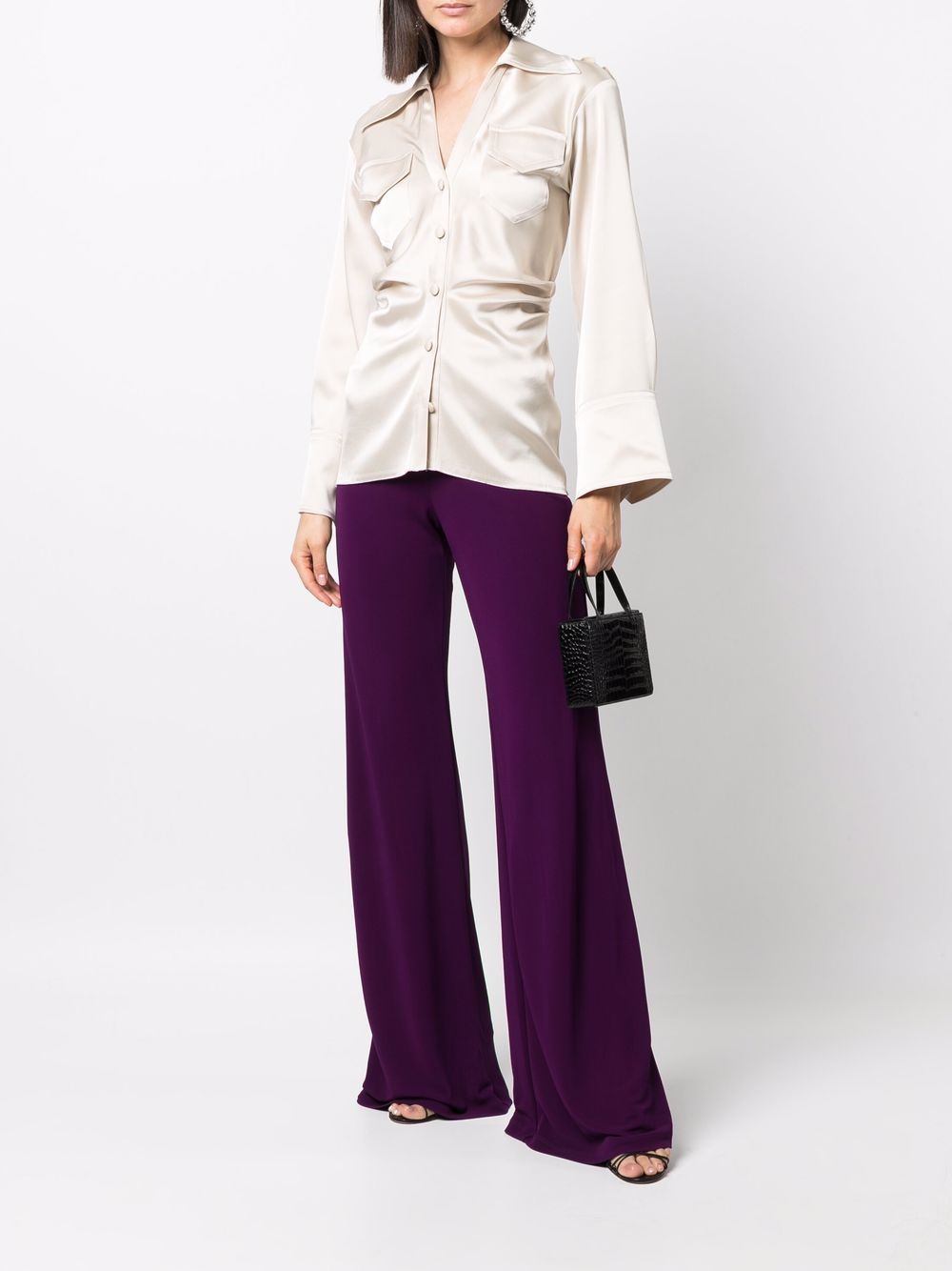 ALBERTA FERRETTI Alberta Ferretti High Waist Flared Stretch Trousers