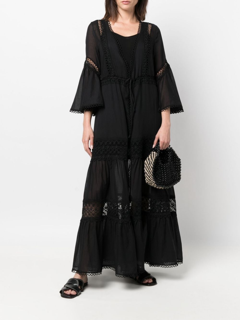 CHARO RUIZ IBIZA Floral-Lace Embroidered V-Neck Dress
