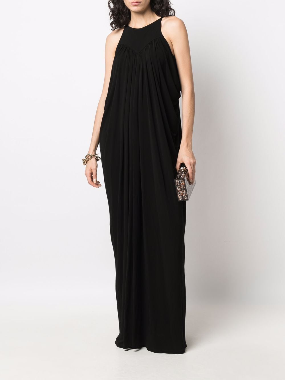 ALBERTA FERRETTI Sleeveless Draped Evening Dress