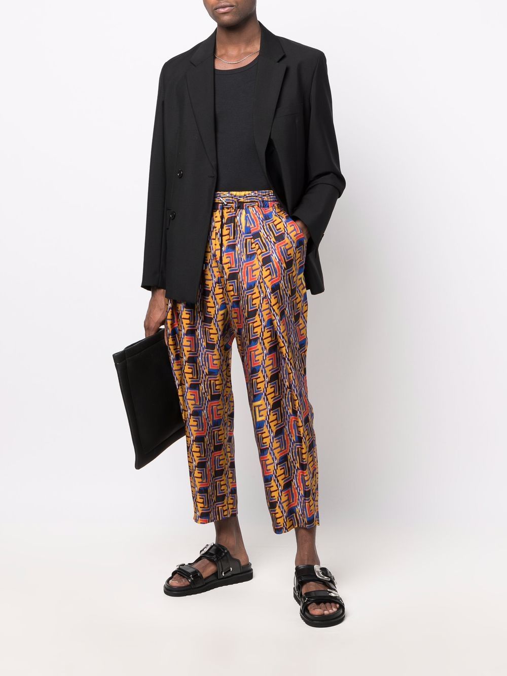 BALMAIN Graphic-Print Cropped Trousers
