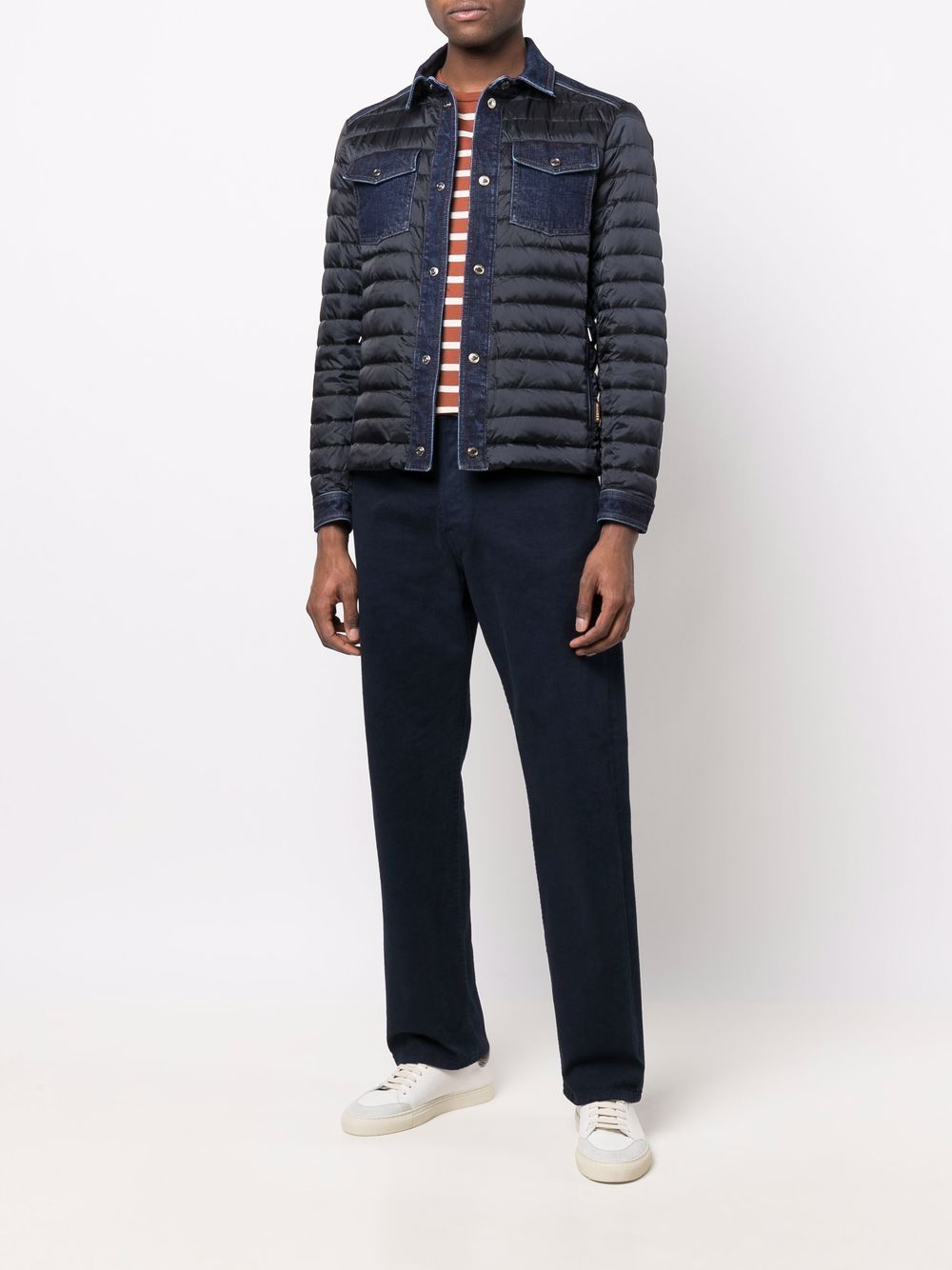 MOORER Moorer Denim-Detail Padded Jacket