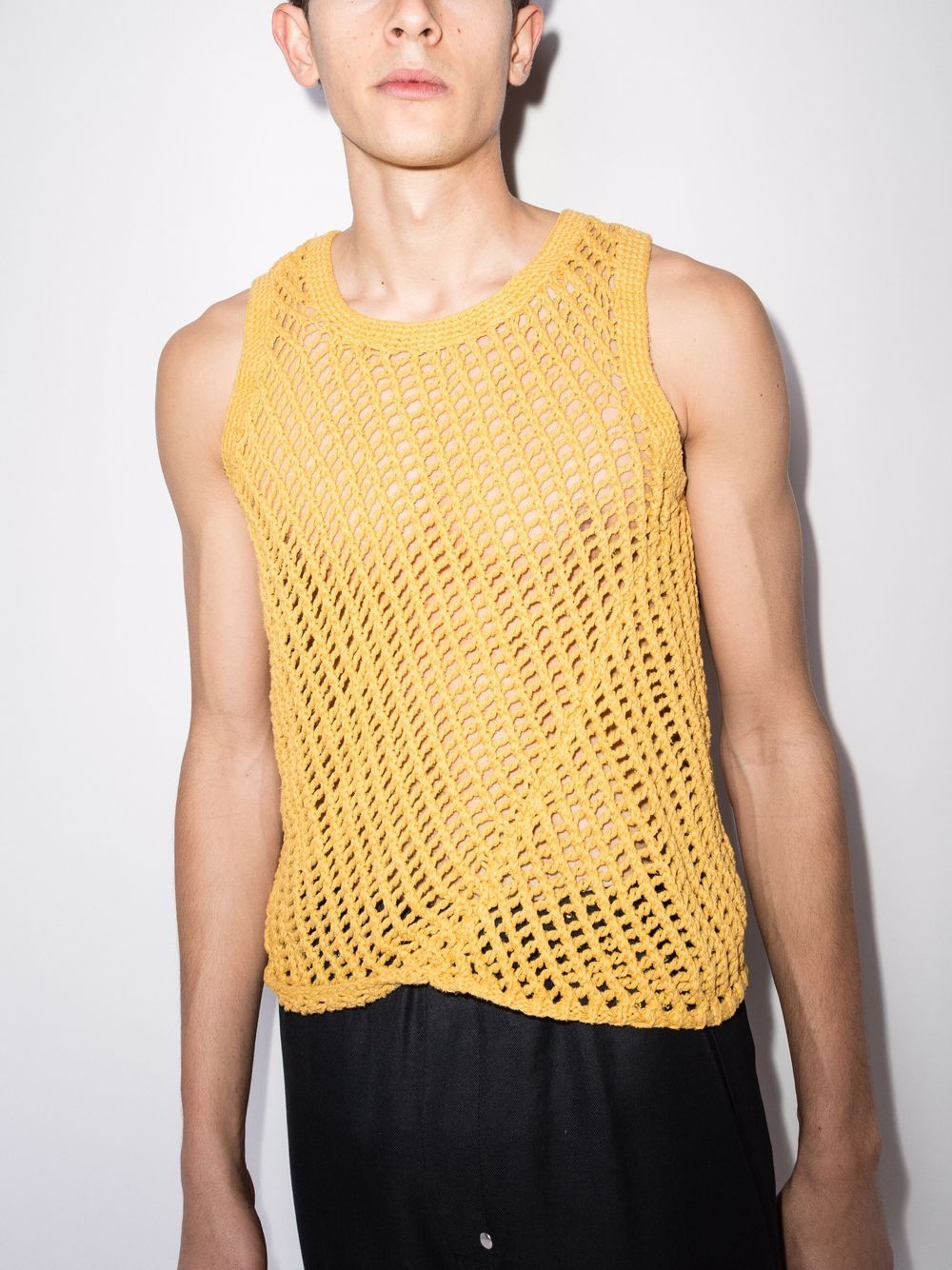 Nicholas Daley Open Knit Tank Top In Yellow - 60% Off | Editorialist