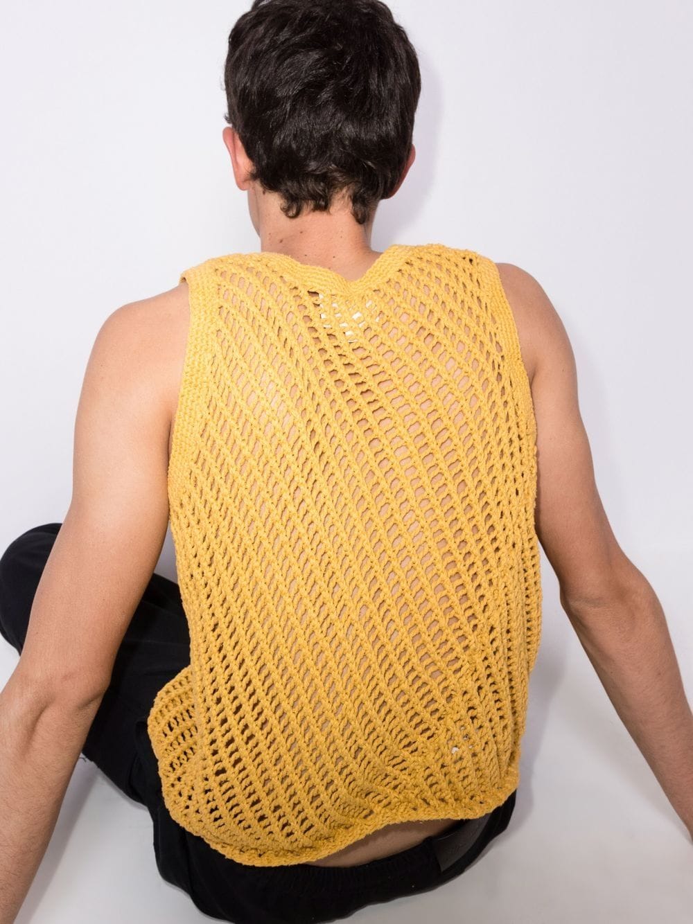 トップス Nicholas Daley Hand Knitted Tank Top Nicholas Daley Yellow Hand Knitted Tank Top | ModeSens