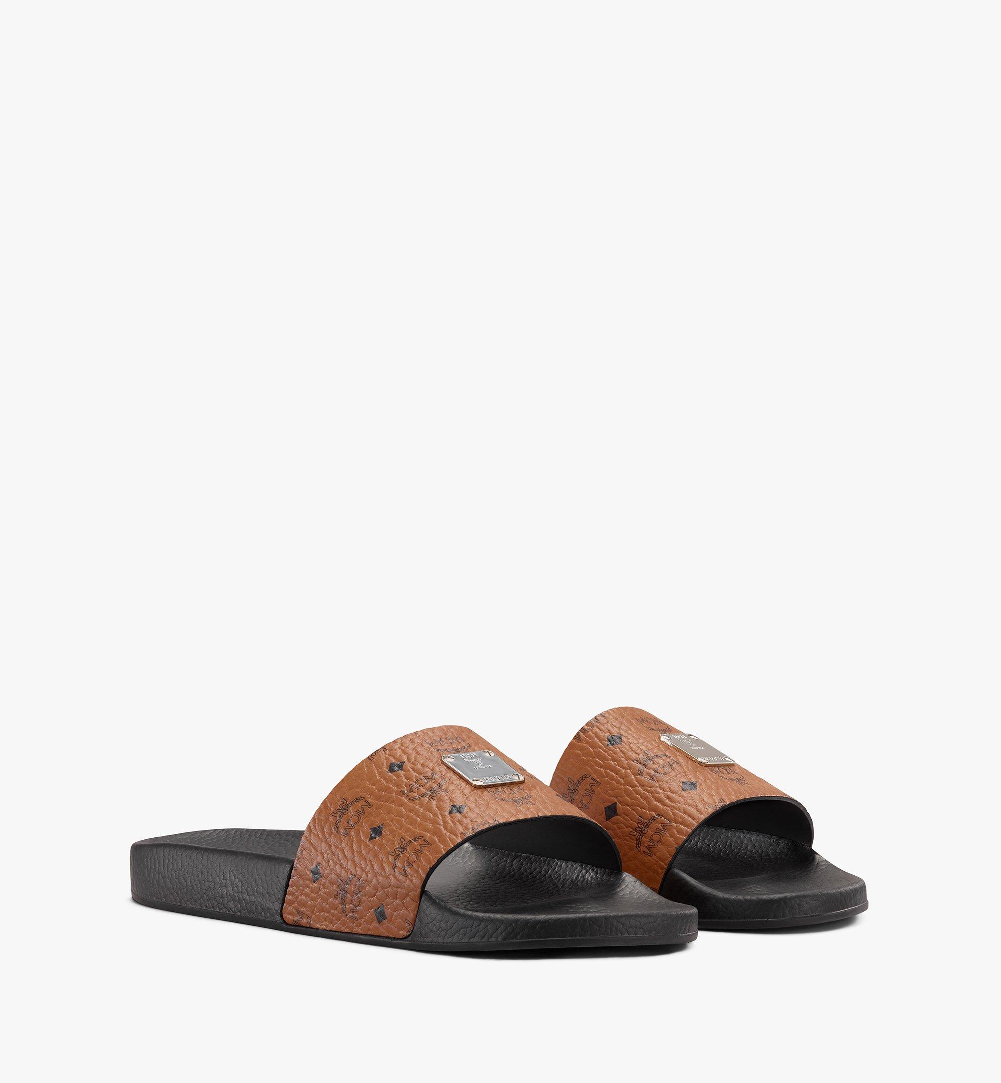 MCM Mens Black/Green Visetos Print Rubber Slides Slippers, MEX CSSX01 JW0 EU42 MCM Sandals and Slides for Men | Online Sale up to 49% off  main image 3
