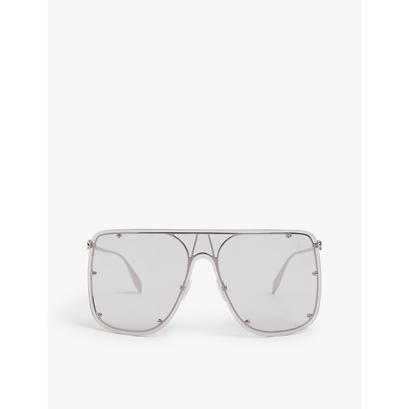 NEW Alexander McQueen AM0313S Silver Shield Mask Sunglasses Alexander McQueen AM0313S - 003 Silver | Sunglasses Unisex main image 3