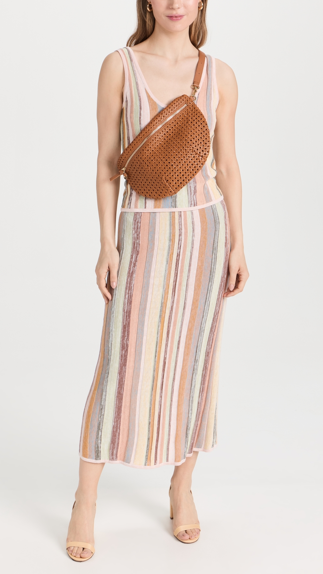 CLARE V. Woven Leather Fanny Pack