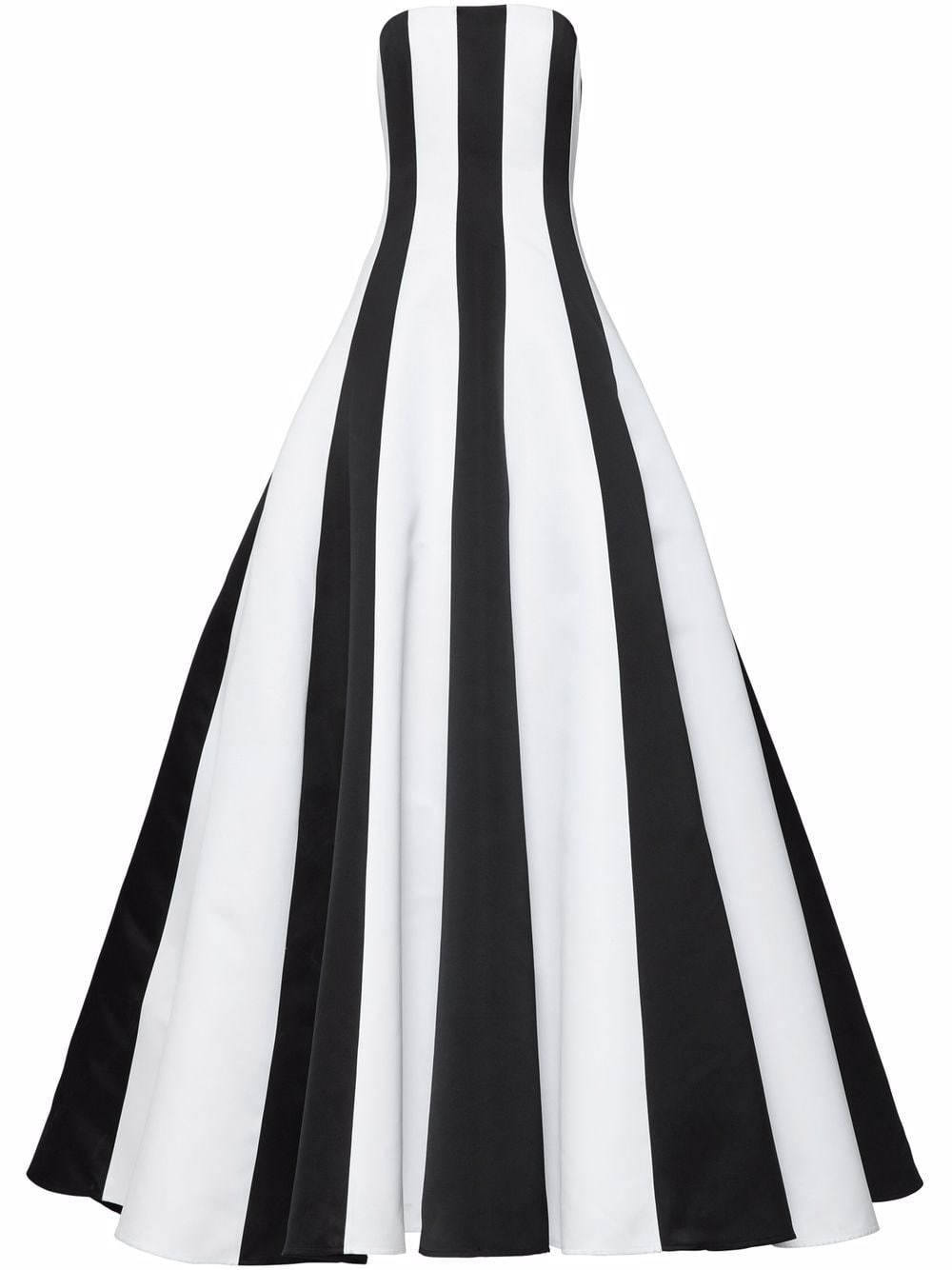 Carolina Herrera Vertical-Stripe Strapless Dress In Black - 50% Off