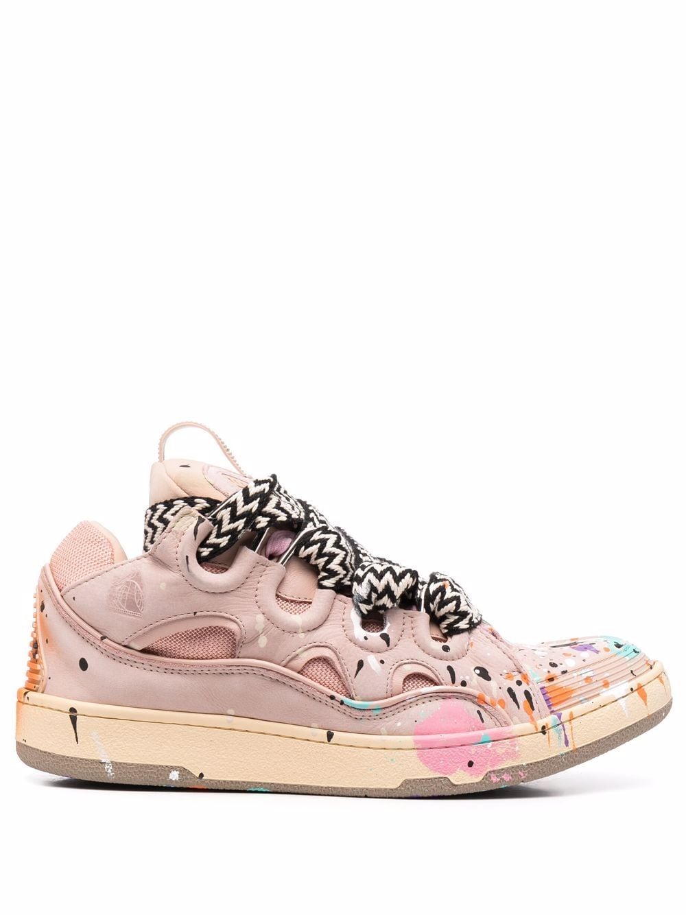 Buy LANVIN Paint-splatter Low-top Sneakers - Pink At 40% Off | Editorialist