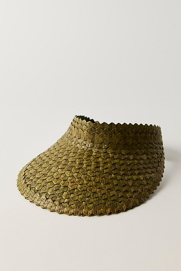 Lusana Green Shimmer Woven Visor Anthropologie BNWT Lusana Visor | Anthropologie main image 2
