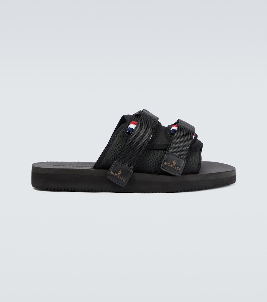 Moncler Strapped Velcro Slides - Black | Editorialist display picture 1
