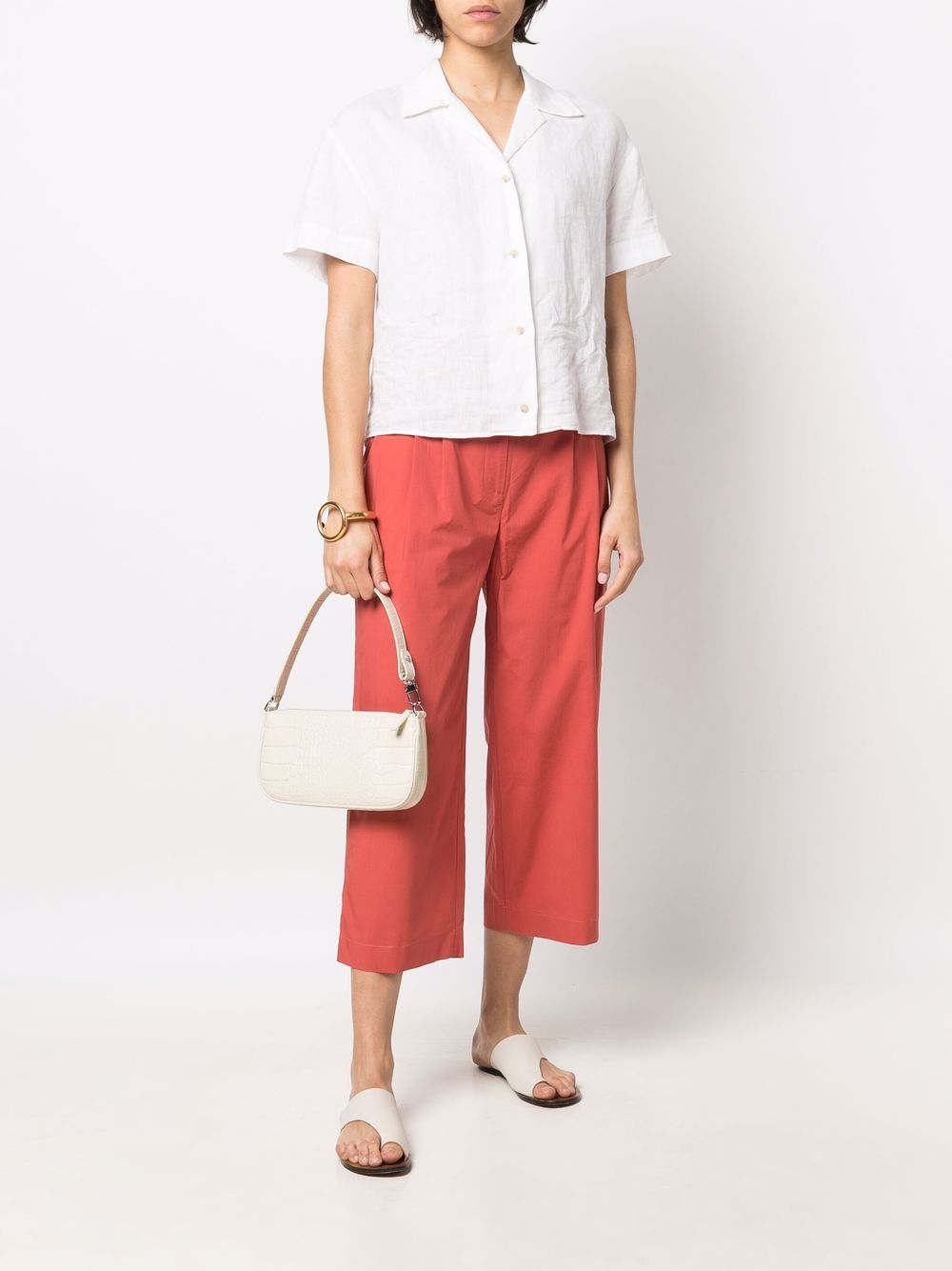 WOOLRICH Woolrich Cropped Cotton Trousers in Auburn Orange