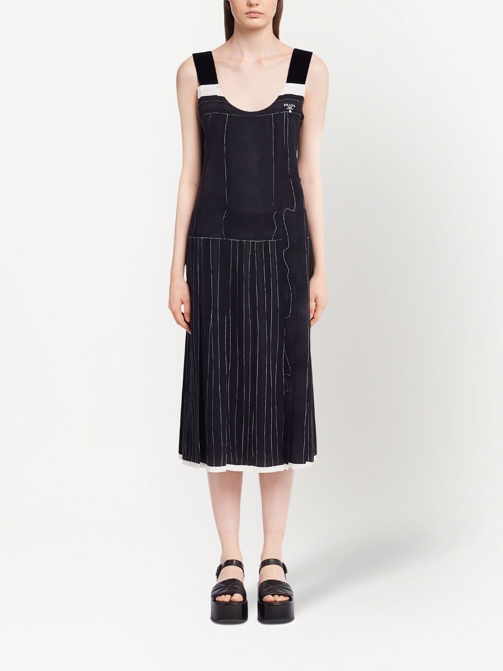 PRADA Prada Sleeveless Silk Midi Dress
