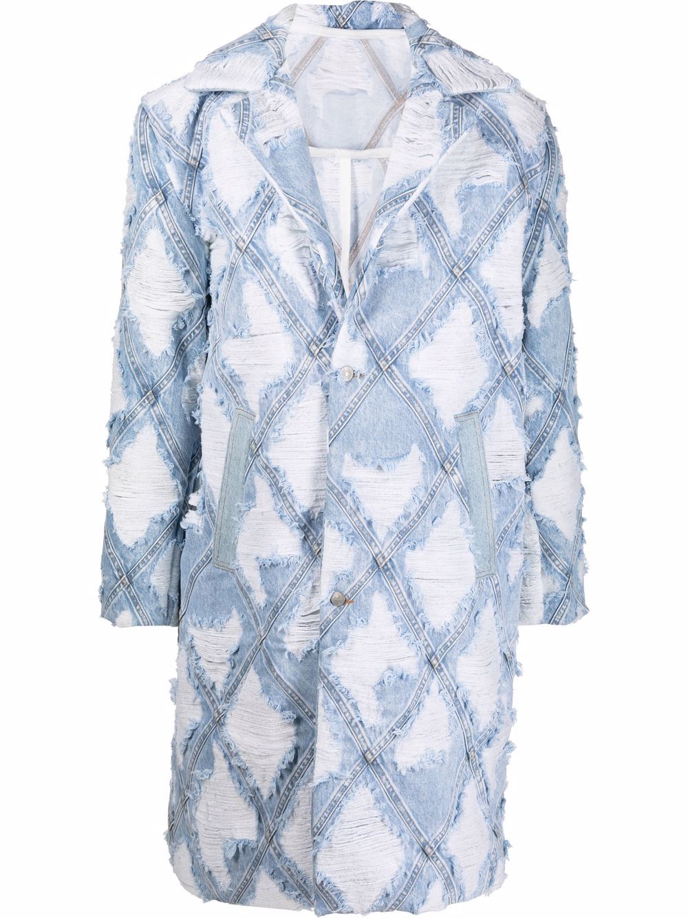 DIESEL® Distressed-Denim Patchwork Coat