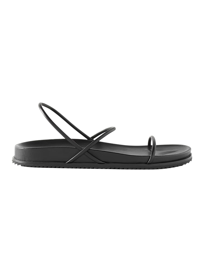 ST. AGNI Pina Leather Slingback Sandals - Black | Editorialist