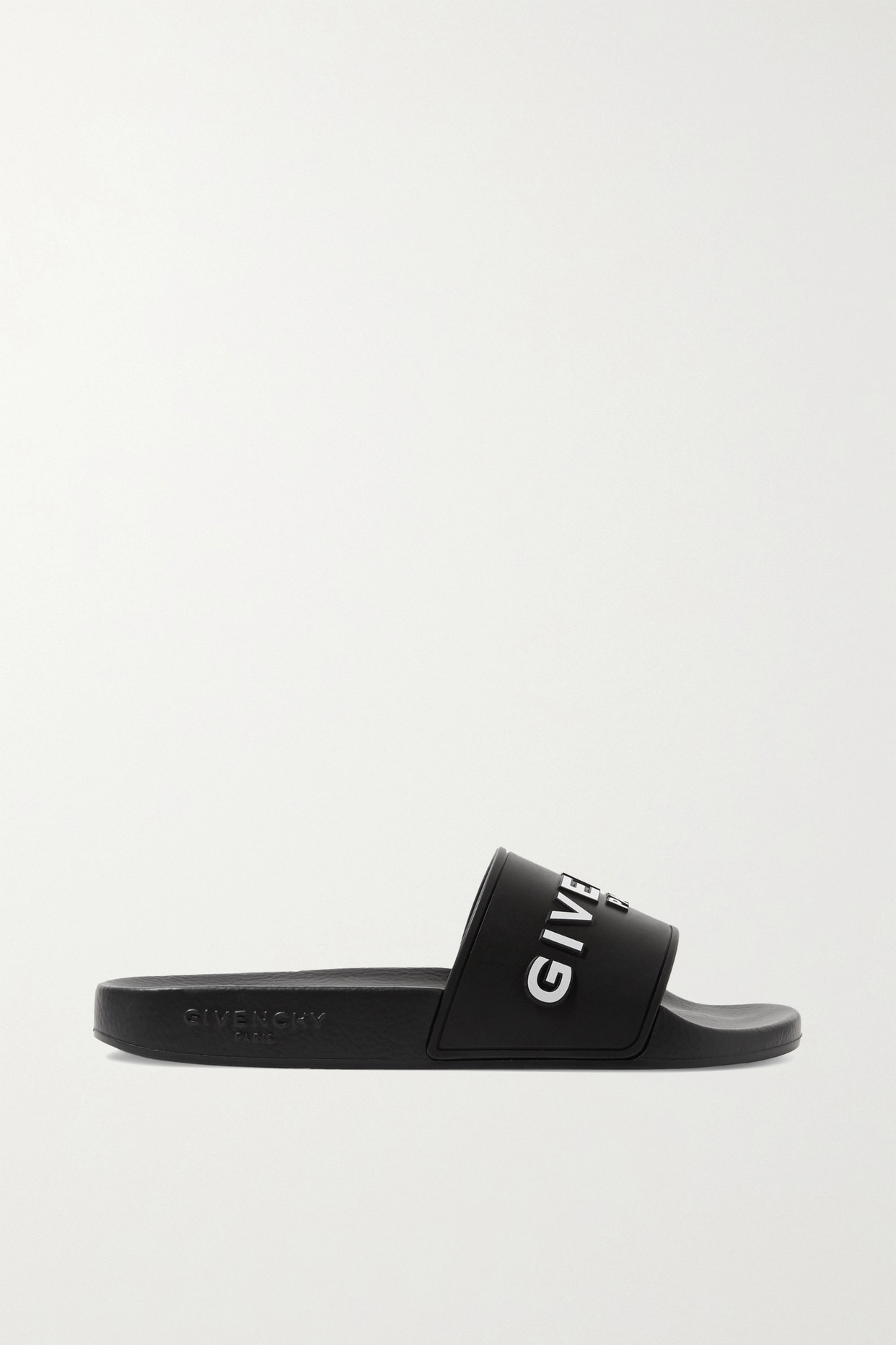 Givenchy Logo Rubber Slides In Neutrals 40% Off Editorialist