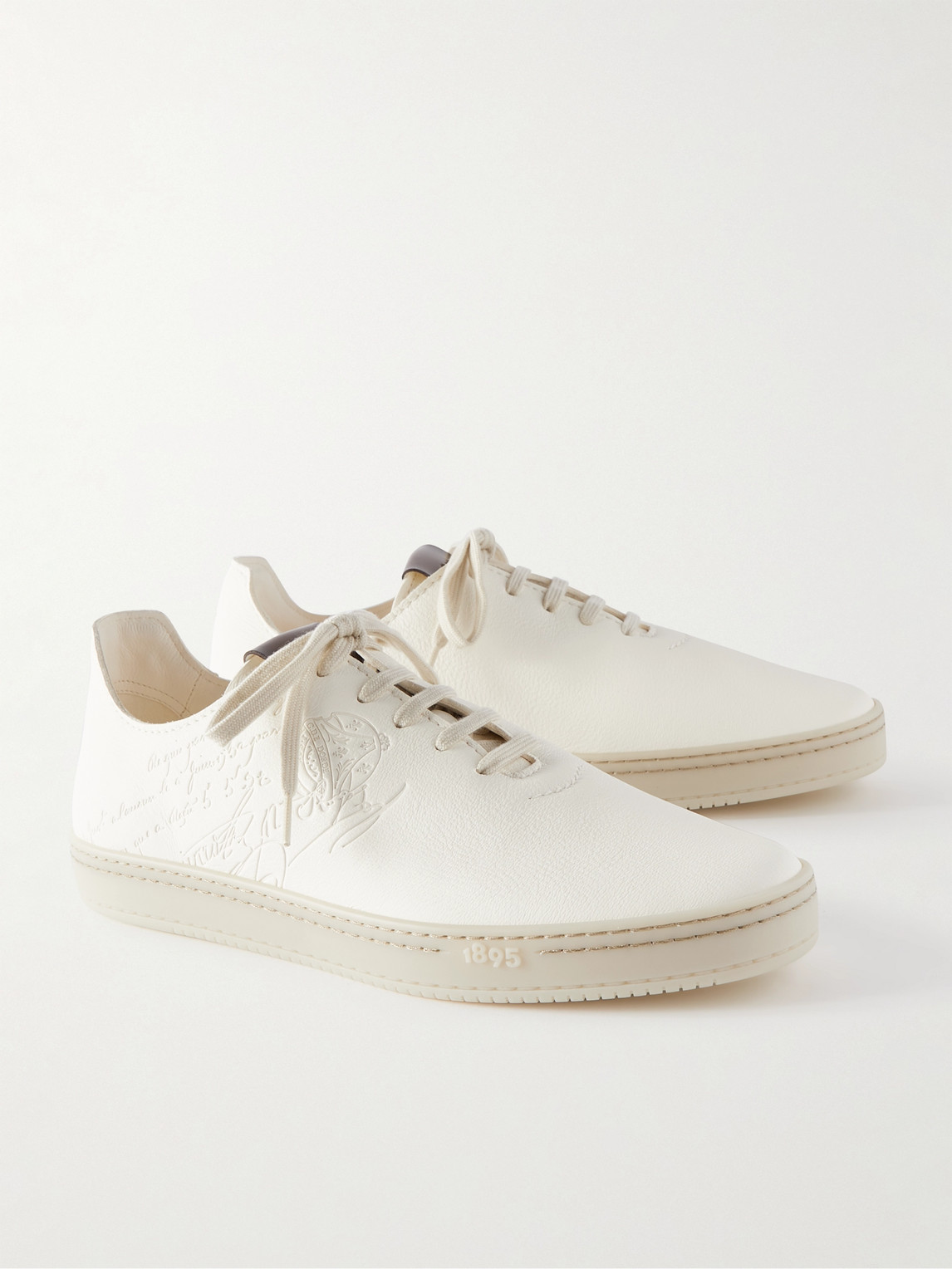 Berluti Eden Scritto Leather Sneakers - Neutrals | Editorialist