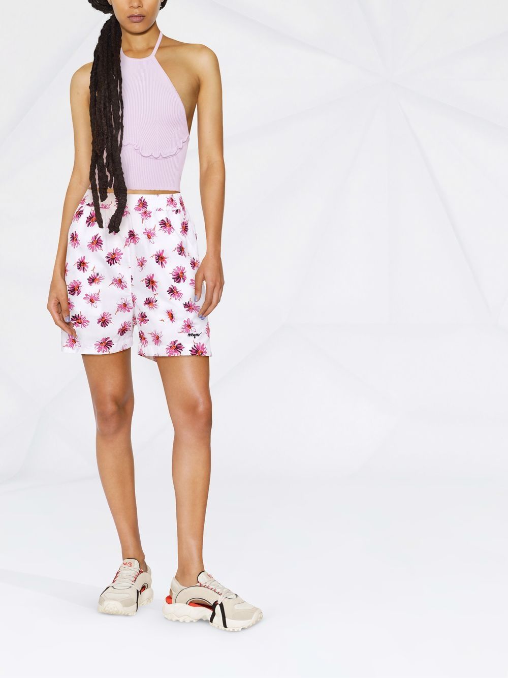 MSGM MSGM Floral-Print Cotton Shorts