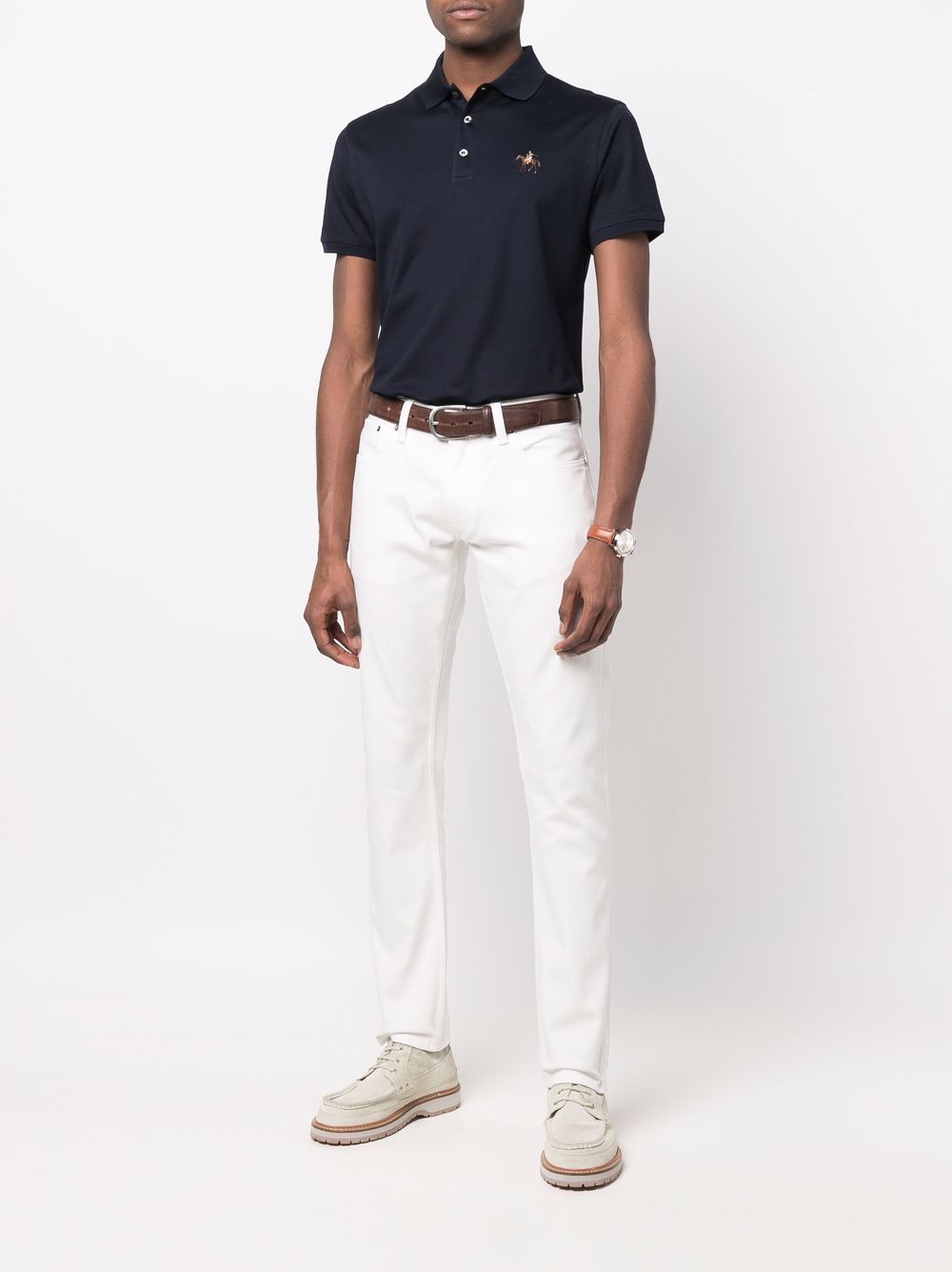RALPH LAUREN PURPLE LABEL embroidered logo polo shirt