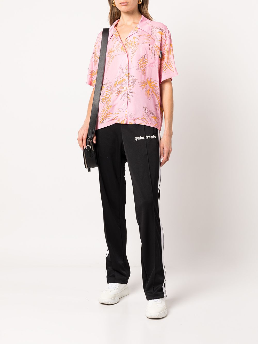 PALM ANGELS leaf-print short-sleeve shirt