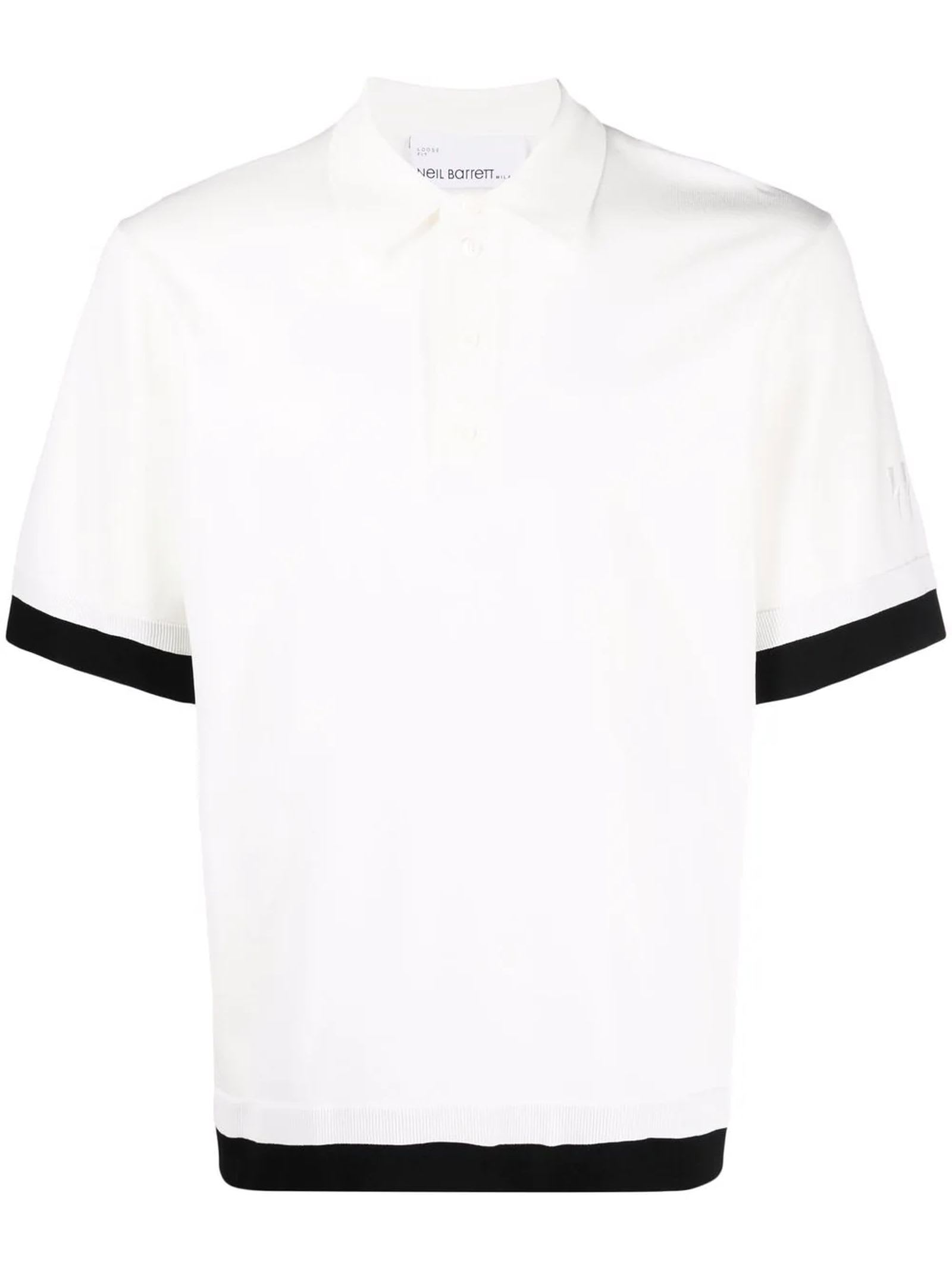 Neil Barrett Travel Tecno Knit Layer-Effect Polo Shirt - Bianco+ 