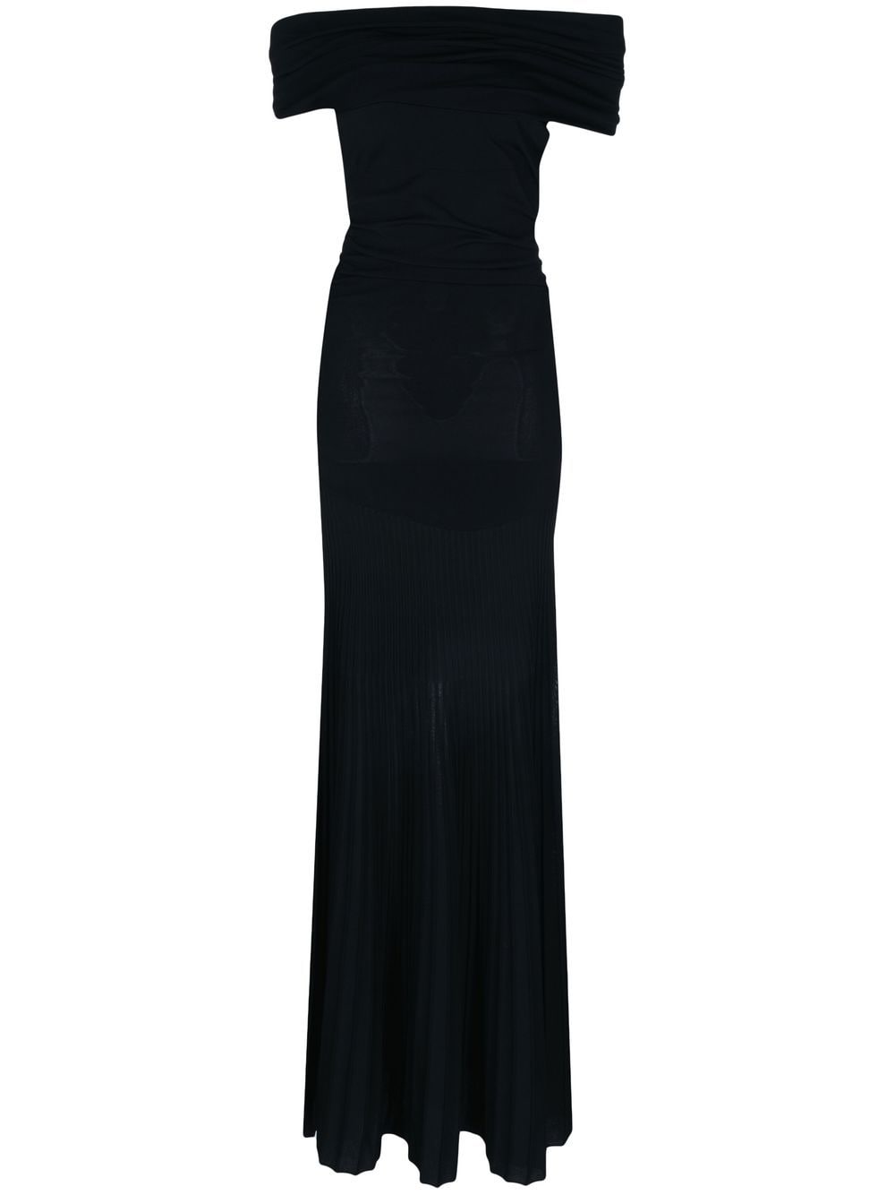 Khaite The Marca Ruched-Bodice Dress - Black | Editorialist