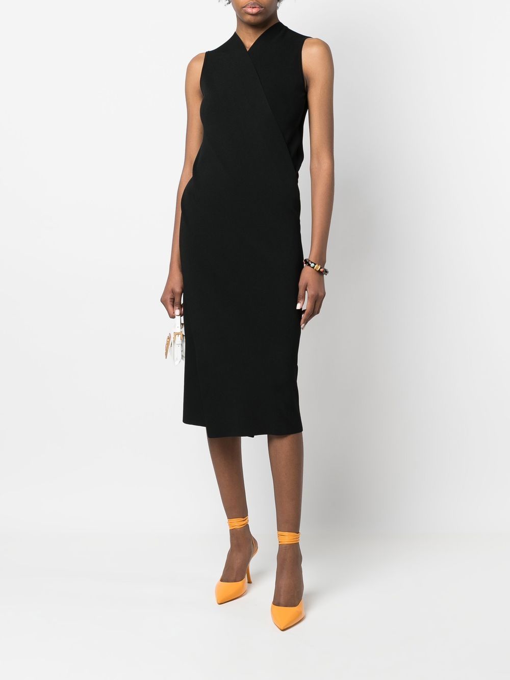 YVES SALOMON Yves Salomon Wrapped V-Neck Midi Dress