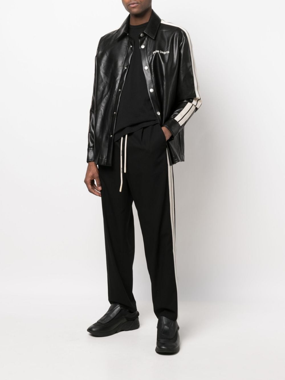 PALM ANGELS Palm Angels Side-Stripe Straight-Leg Trousers